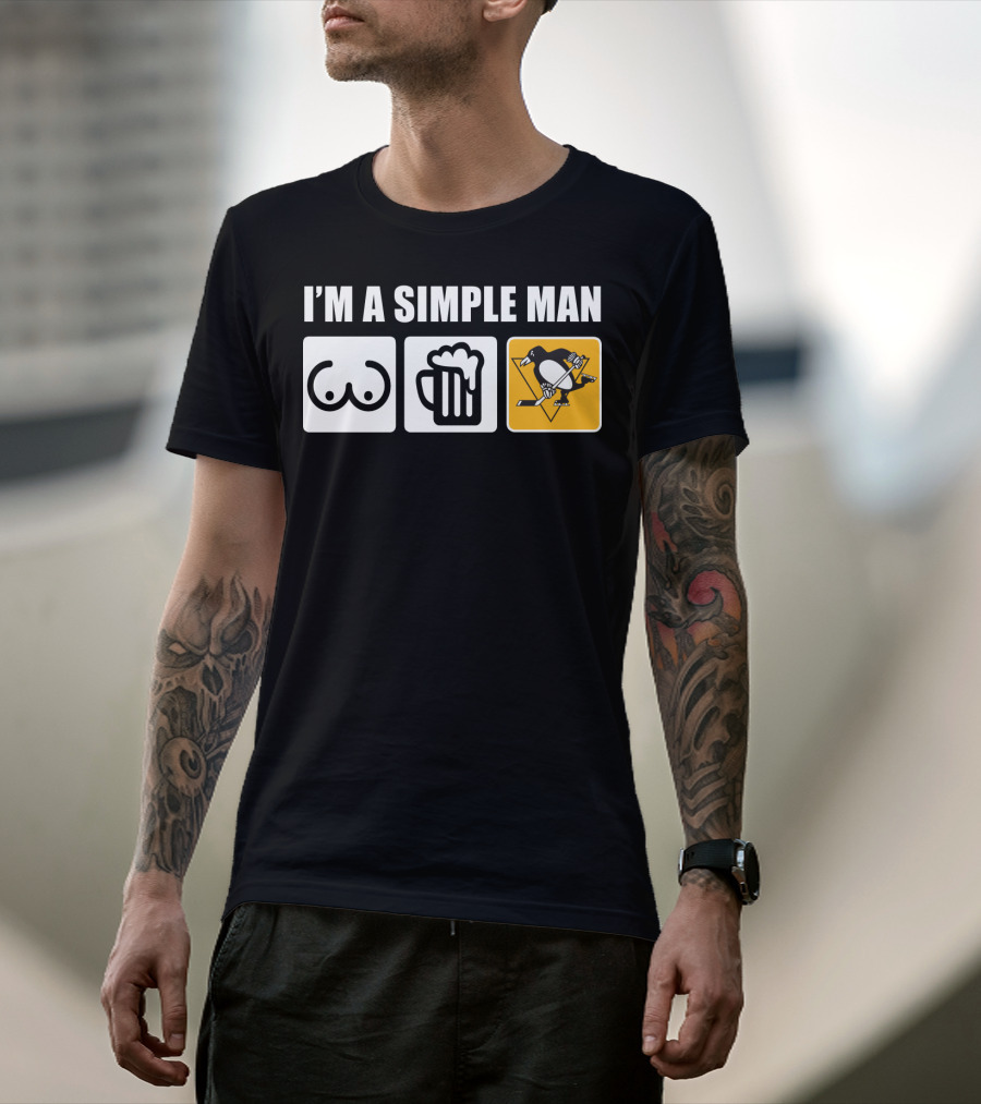 I'm A Simple Man Beer Penguins T-Shirt