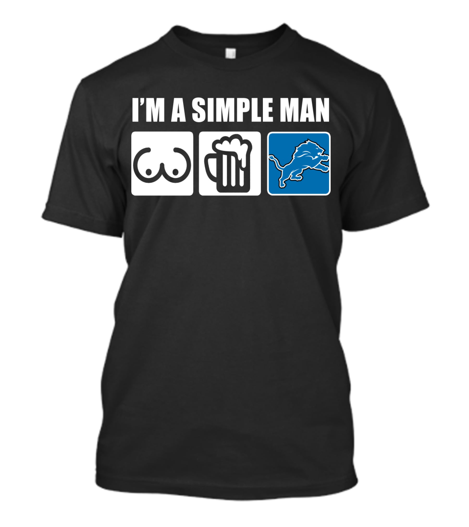 I'm A Simple Man Beer Detroit Lions T-Shirt