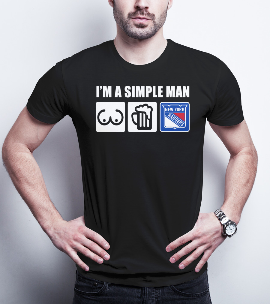 I'm A Simple Man New York Rangers Beer Icons T-Shirt