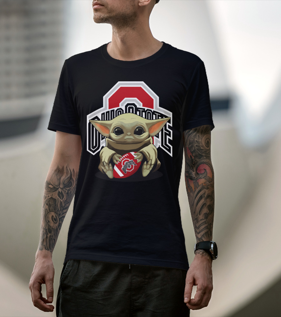 Ohio State Baby Yoda Football T-Shirt