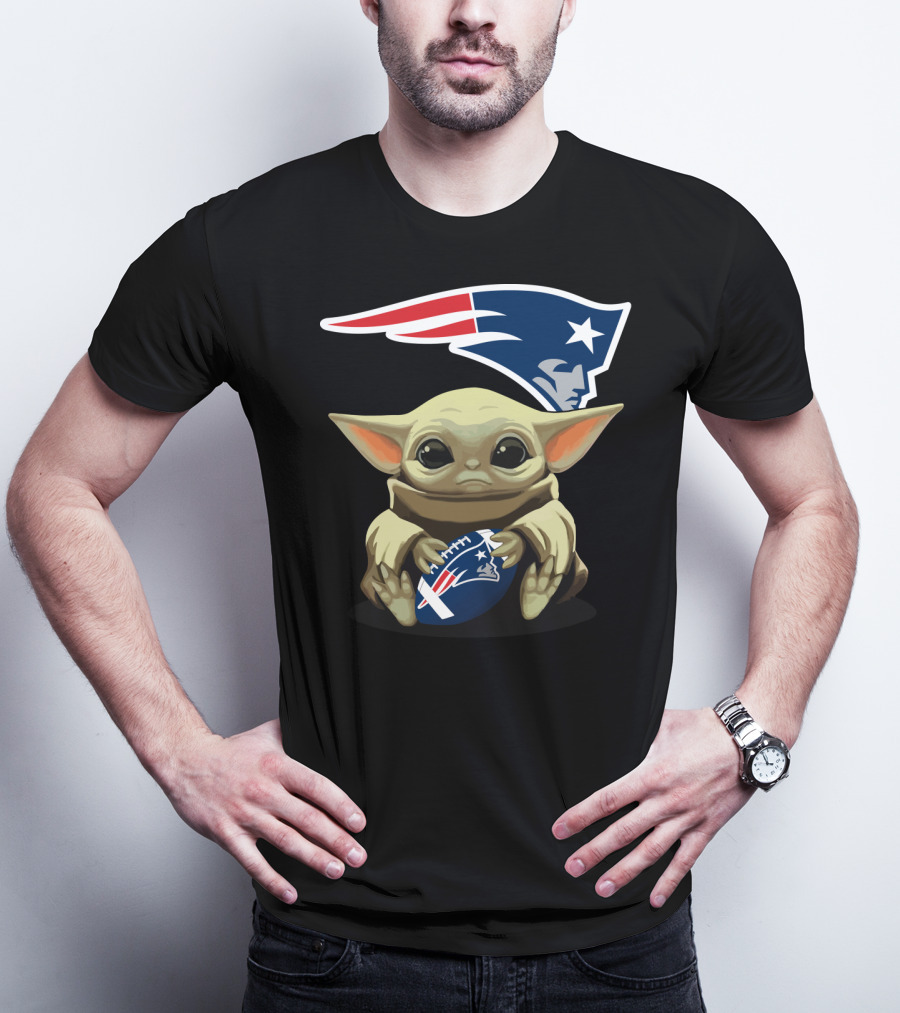 Yoda Baby Patriots Football Star Wars Crossover T-Shirt
