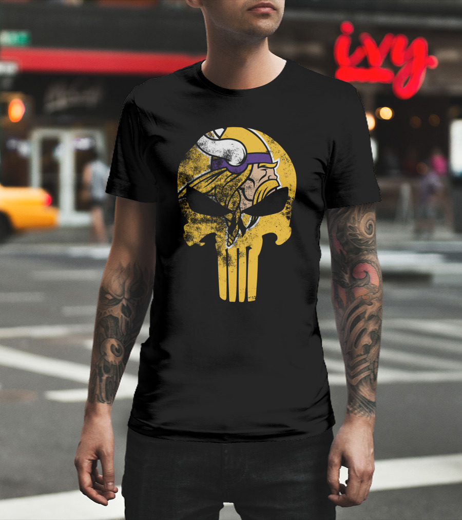 Vikings Skull Punisher Crossover T-Shirt