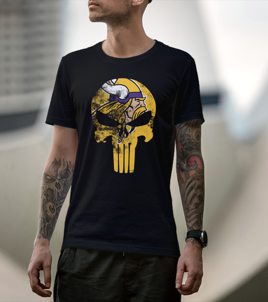 Vikings Skull Punisher Crossover T-Shirt