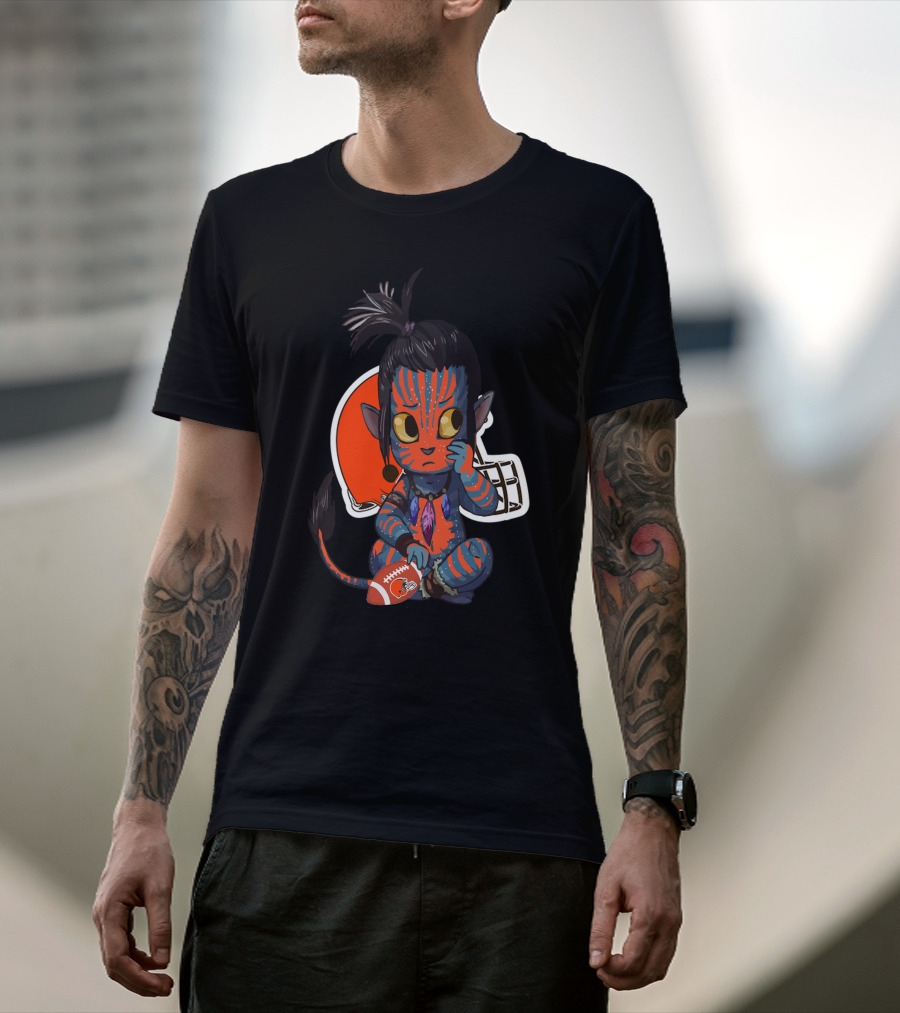 AVATAR BROWNS ALIEN CREATURE WITH FOOTBALL AND HELMET T-Shirt