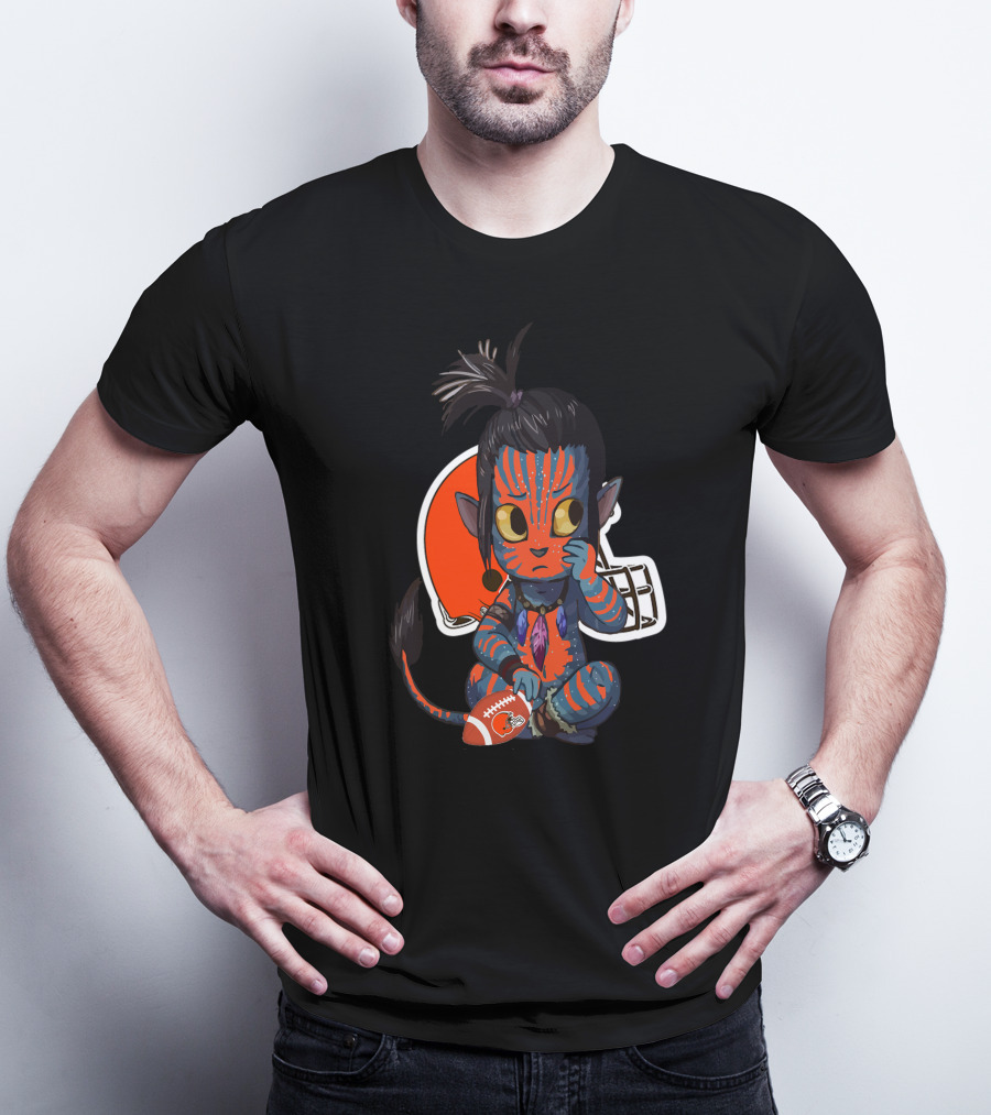 AVATAR BROWNS ALIEN CREATURE WITH FOOTBALL AND HELMET T-Shirt