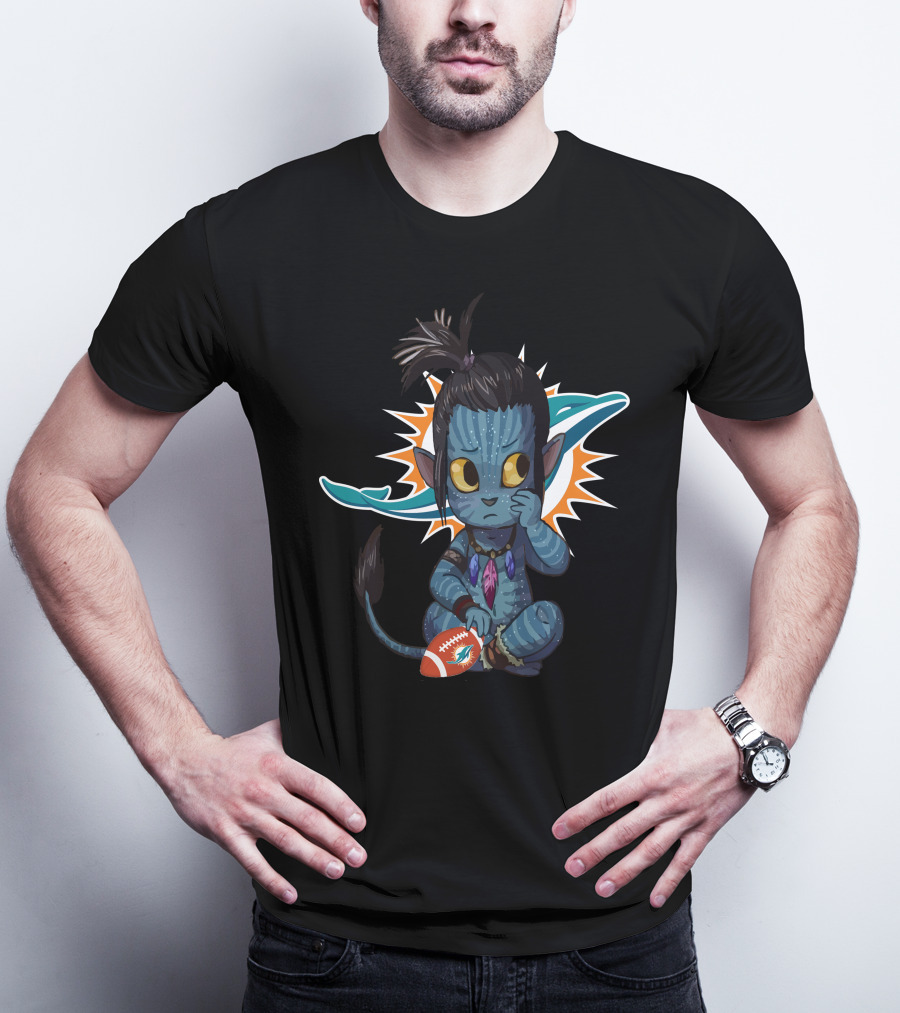 Miami Dolphins Avatar Crossover Football Character T-Shirt