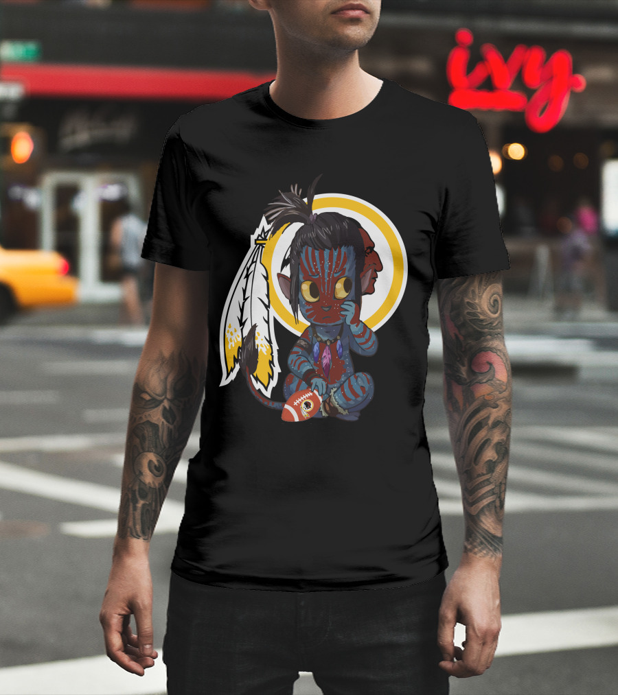 Avatar Redskins Football Character With Feathers And Face Paint T-Shirt