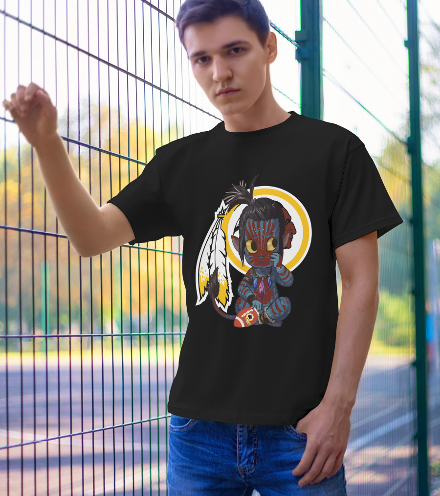 Avatar Redskins Football Character With Feathers And Face Paint T-Shirt