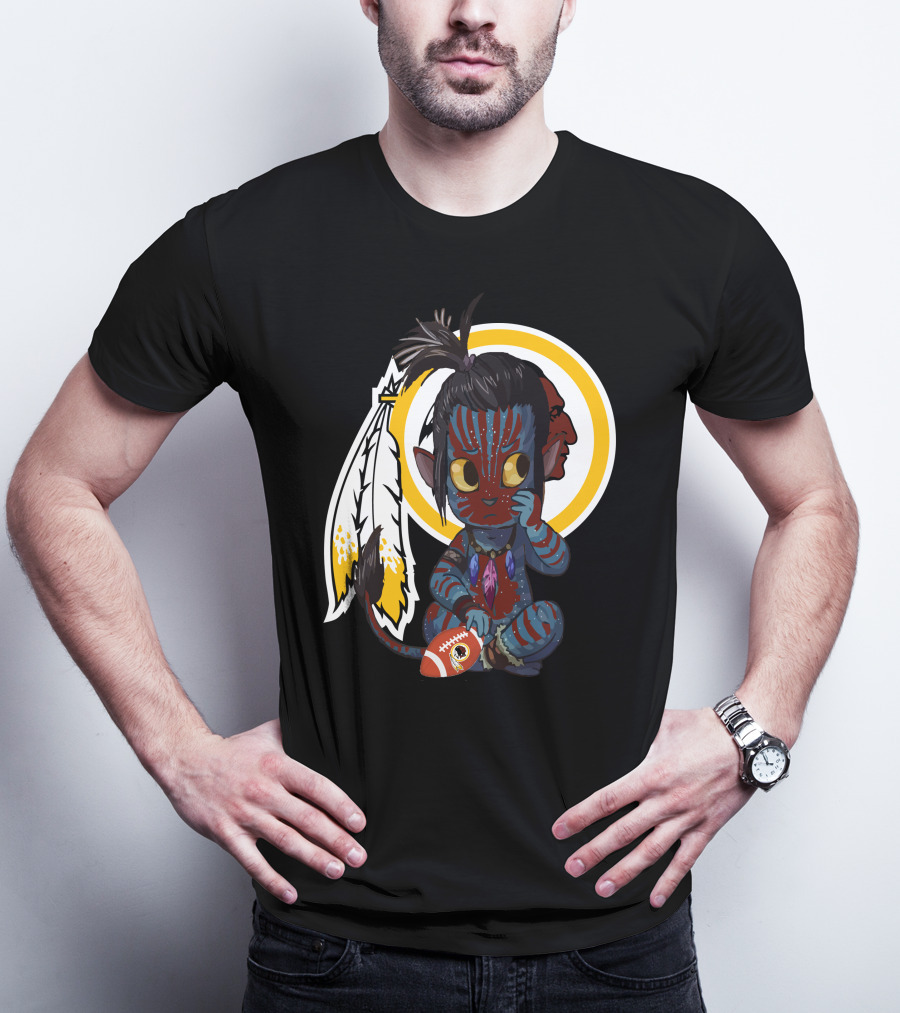 Avatar Redskins Football Character With Feathers And Face Paint T-Shirt