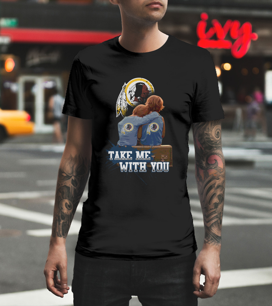 Redskins Take Me With You Feather Symbol Iconic Emblem Hugging Children T-Shirt