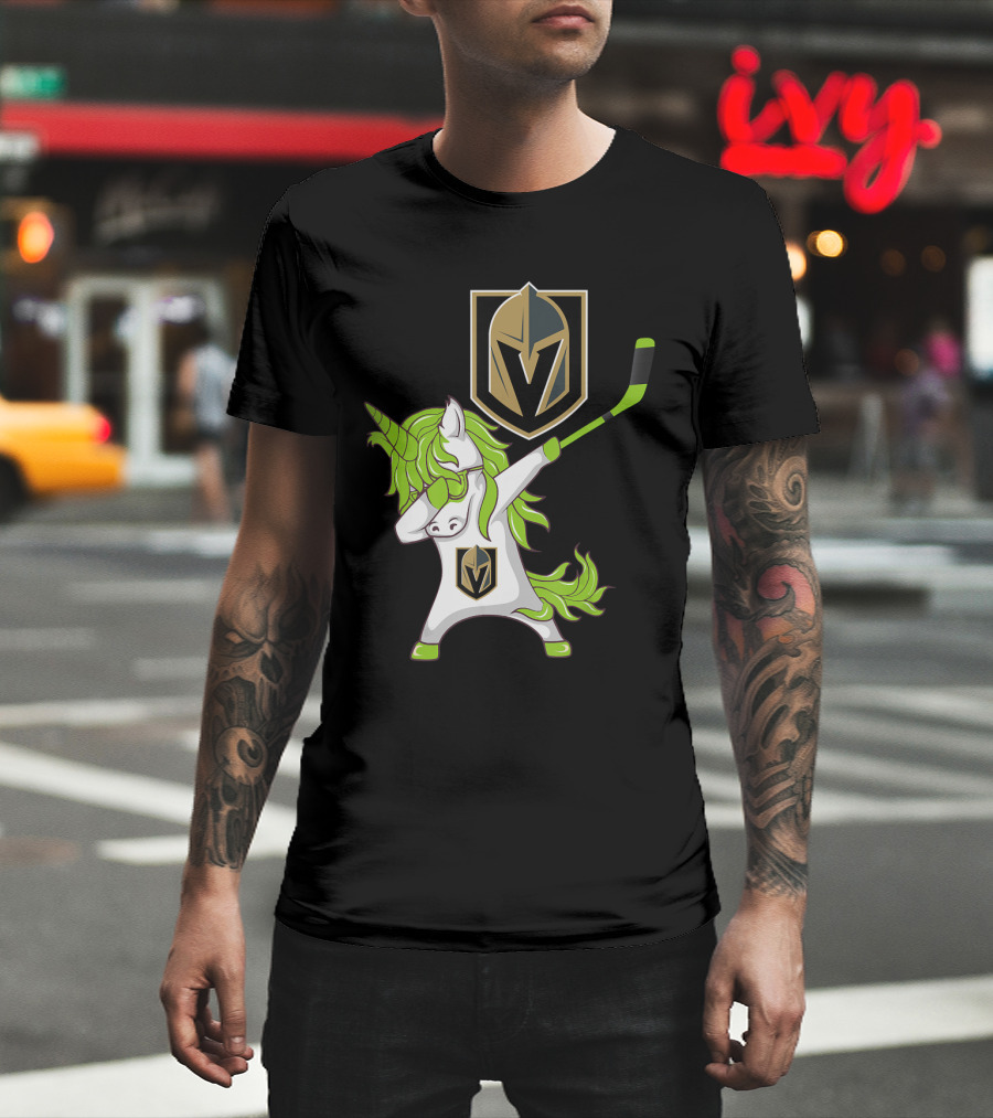 St Patrick Day Dabbing Unicorn Vegas Golden Knights Hockey T-Shirt