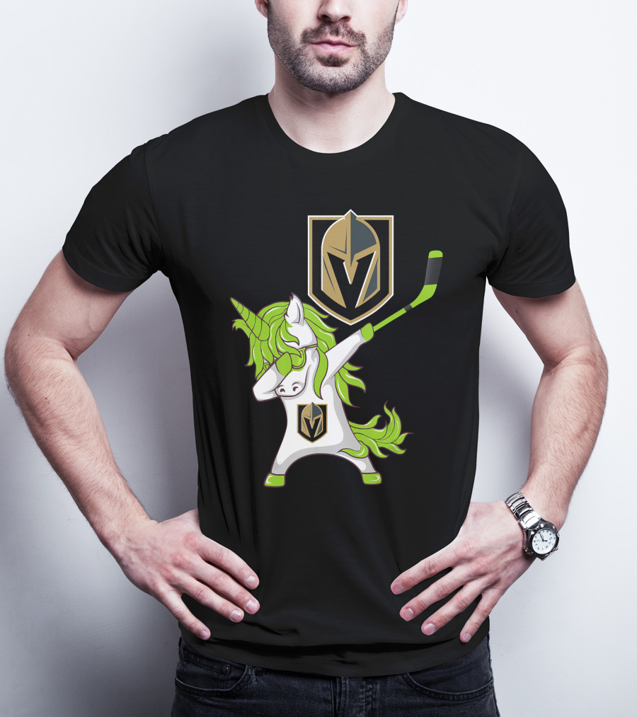 St Patrick Day Dabbing Unicorn Vegas Golden Knights Hockey T-Shirt
