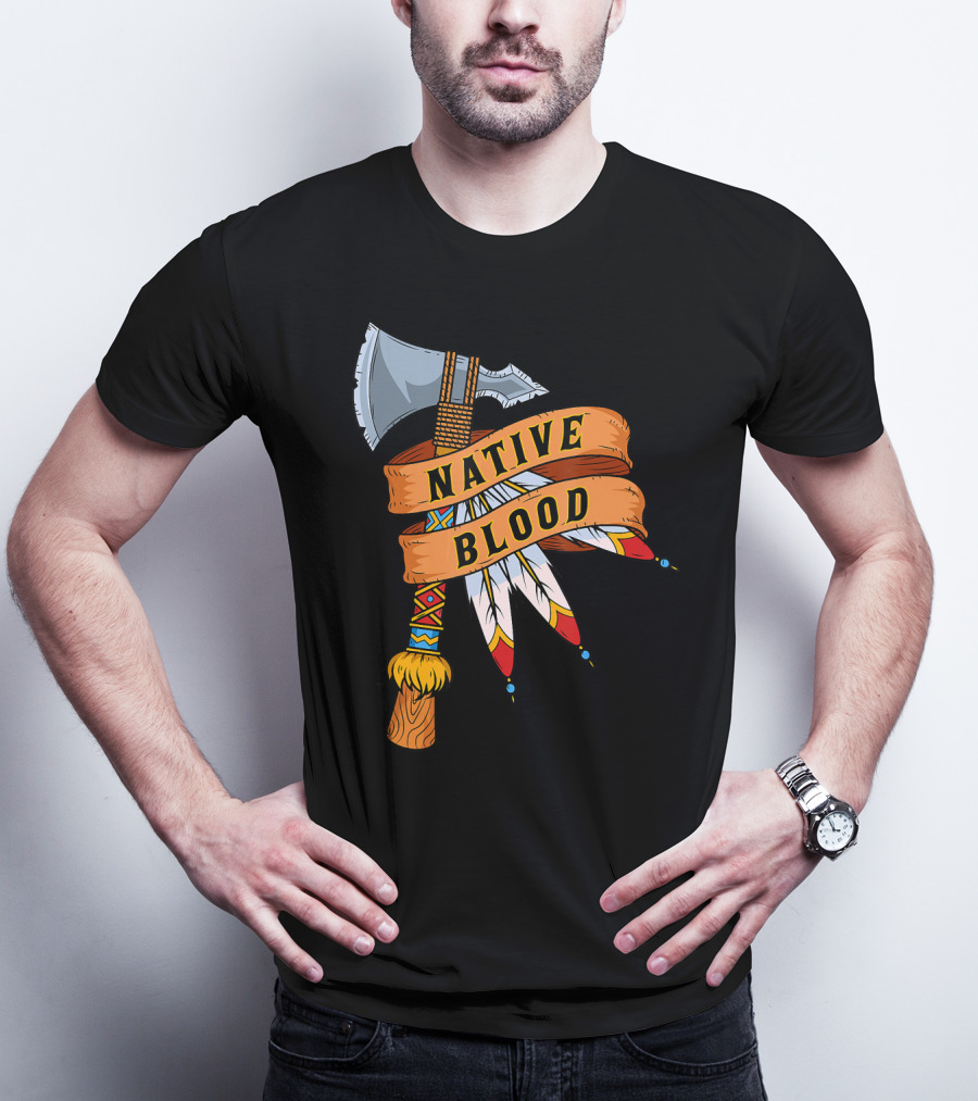 Native Blood Tribal Tomahawk Pride T-Shirt