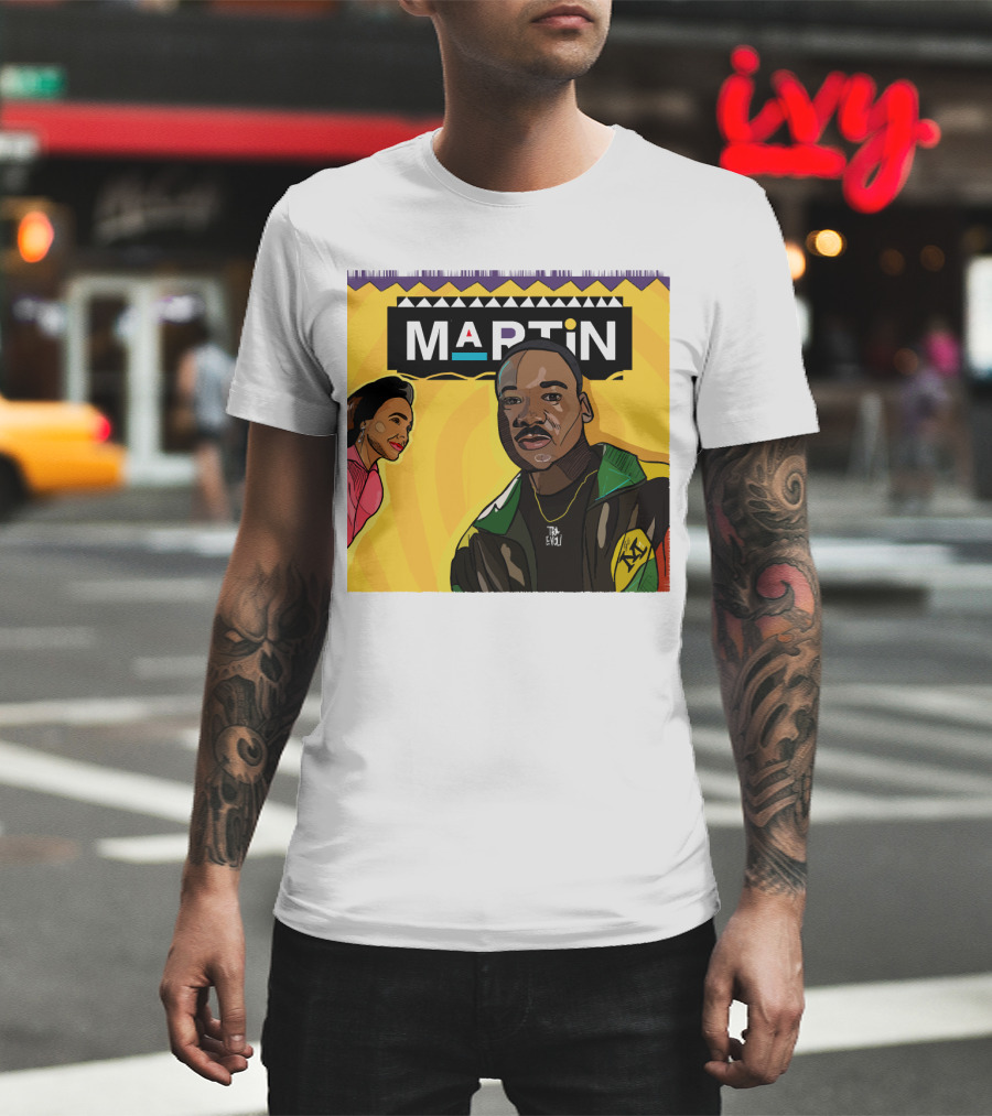 Wassup Like Martin Tribute Yellow Art With Icons T-Shirt