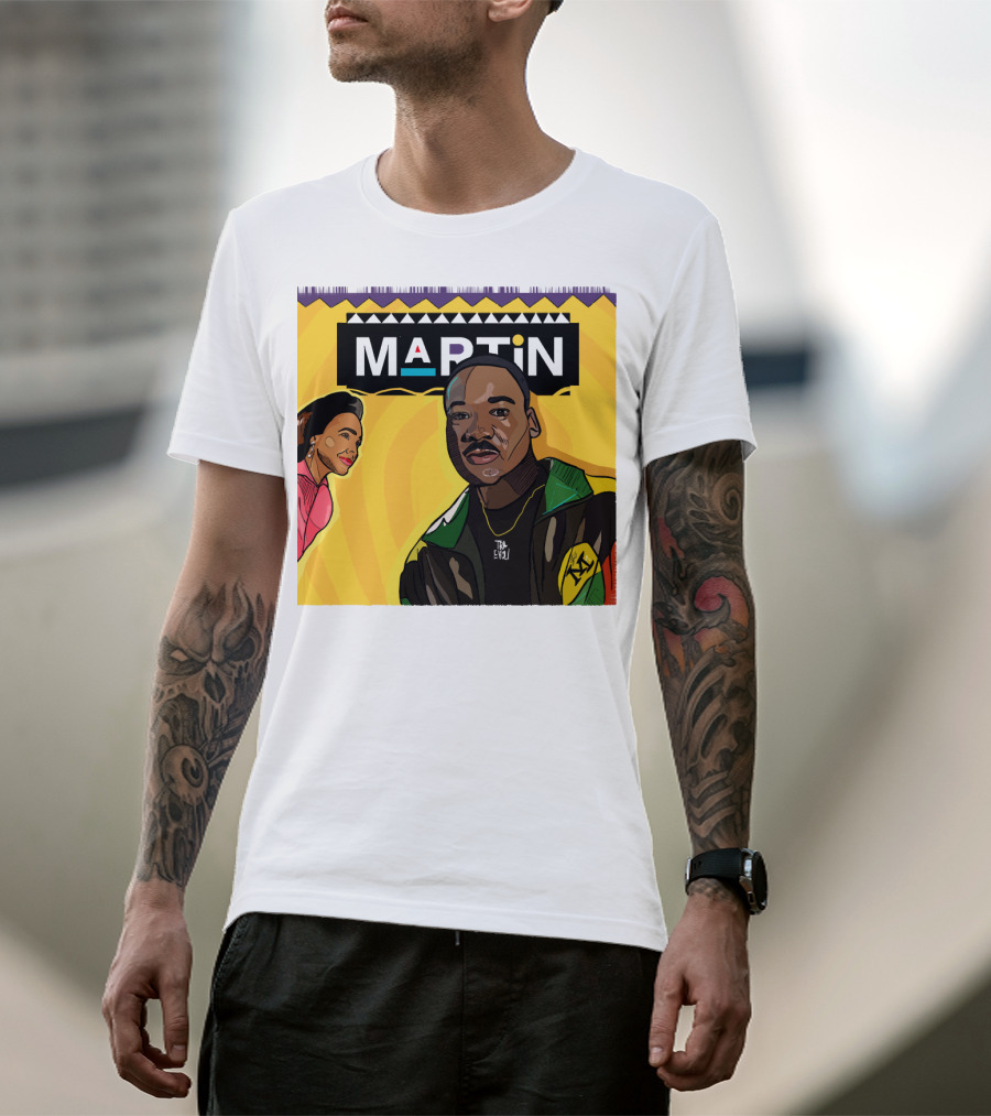 Wassup Like Martin Tribute Yellow Art With Icons T-Shirt