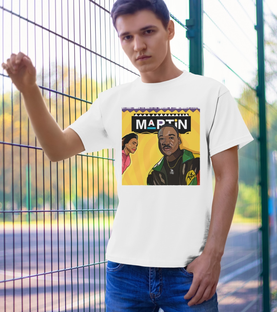 Wassup Like Martin Tribute Yellow Art With Icons T-Shirt