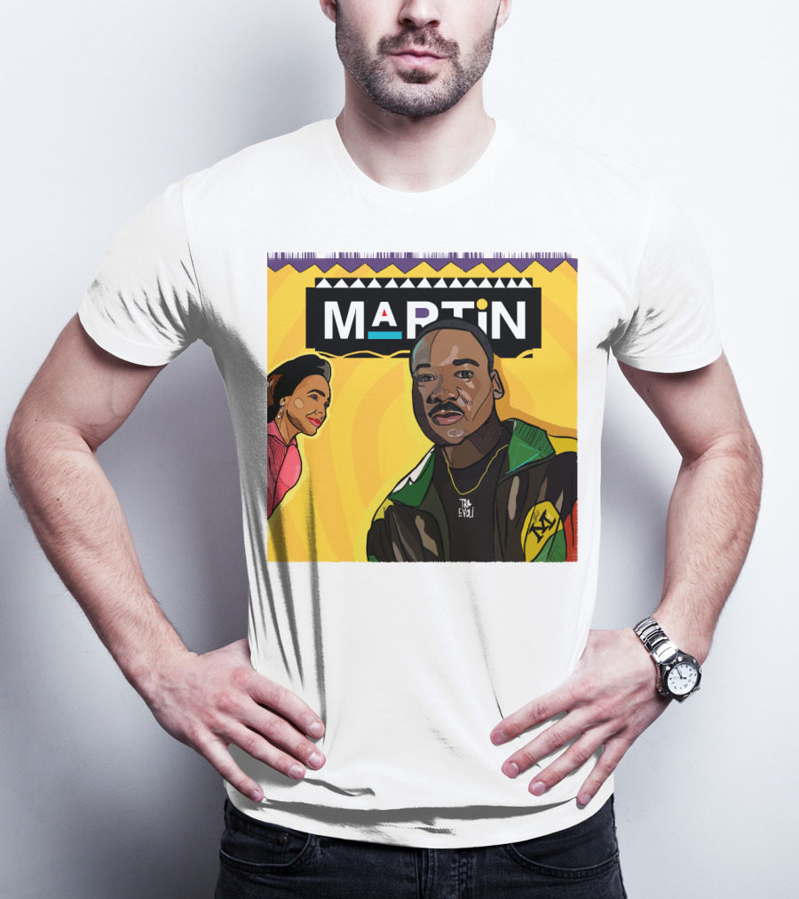 Wassup Like Martin Tribute Yellow Art With Icons T-Shirt