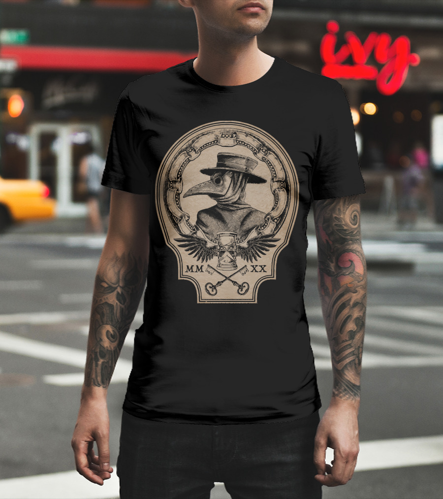 MMXX Plague Doctor Hourglass And Wings Vintage T-Shirt