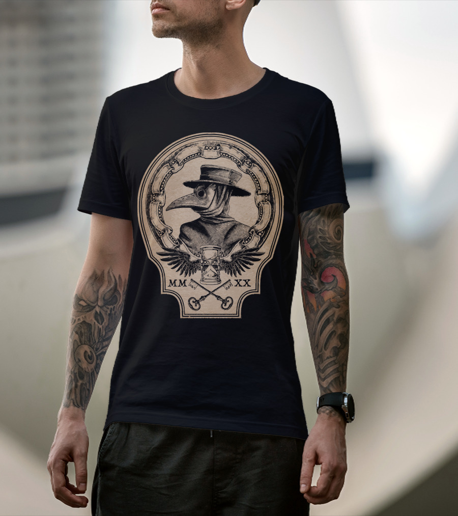 MMXX Plague Doctor Hourglass And Wings Vintage T-Shirt