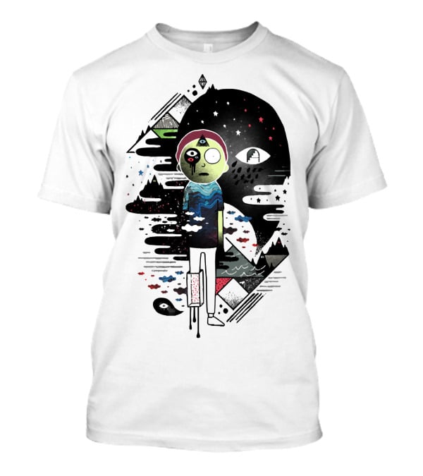 Inner Dimensional Morty Surreal Cosmic Exploration With Third Eye And Galaxy Elements T-Shirt