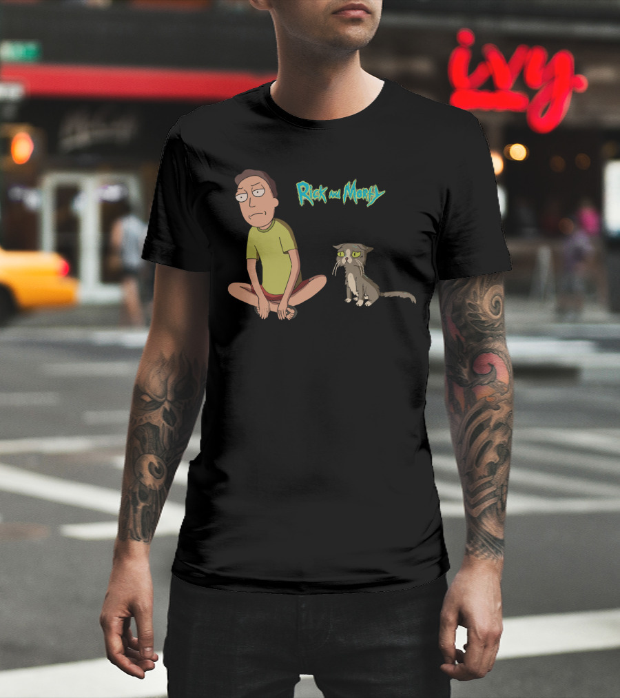 Rick And Morty Jerry And The Talking Cat T-Shirt