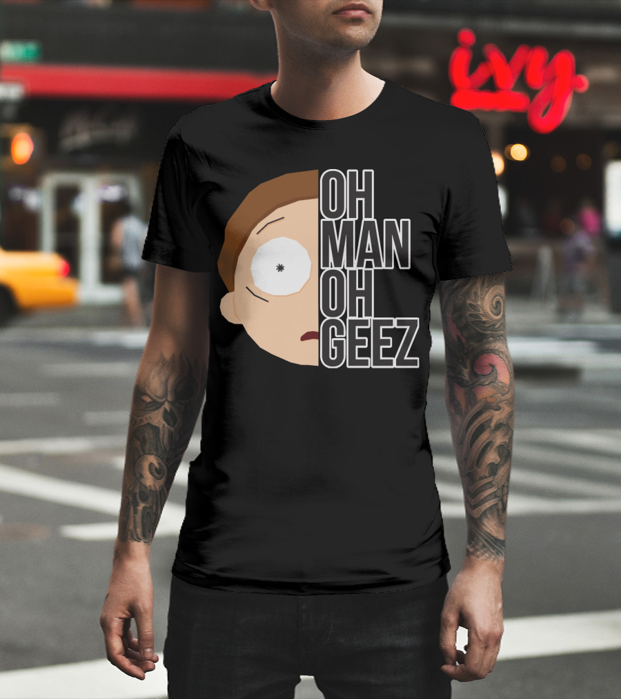 Oh Man Oh Geez Morty Split Face T-Shirt