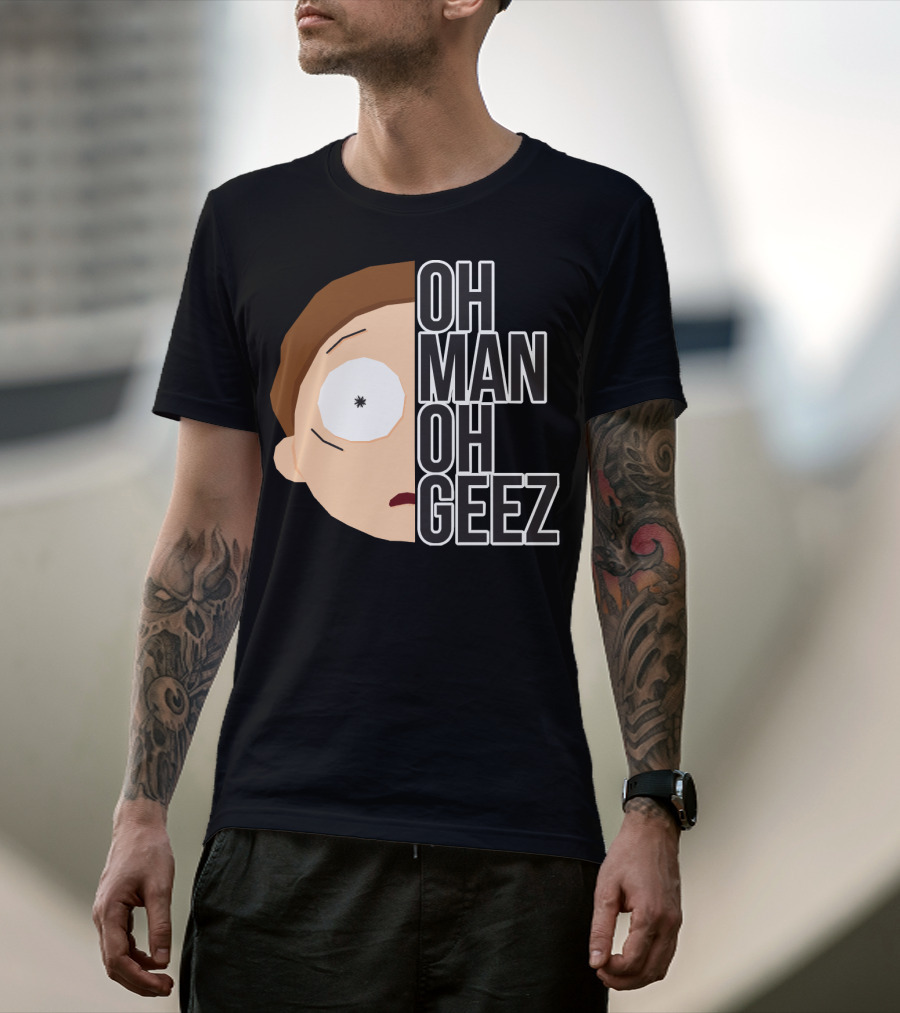 Oh Man Oh Geez Morty Split Face T-Shirt