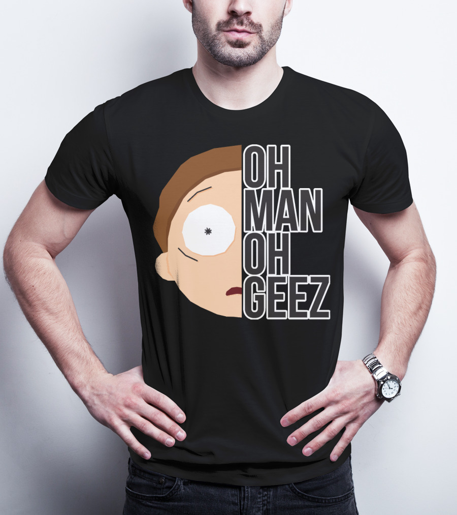 Oh Man Oh Geez Morty Split Face T-Shirt