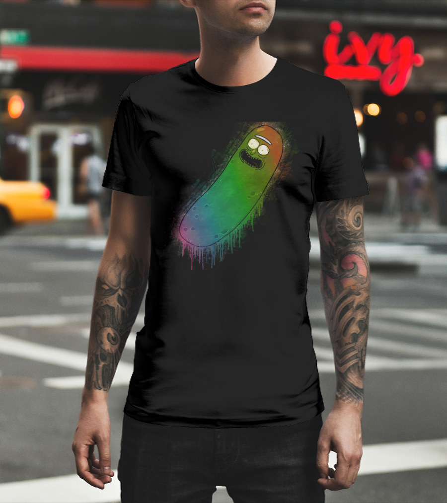 Pickle Rick Rainbow Drip Street T-Shirt