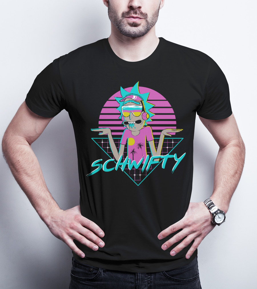 Schwifty Retro Neon 80s Aesthetic Rad T-Shirt