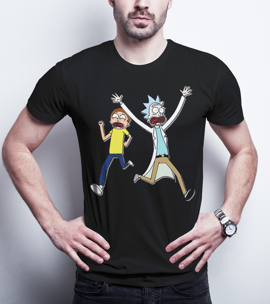 Rick And Morty Panic Running Animation T-Shirt