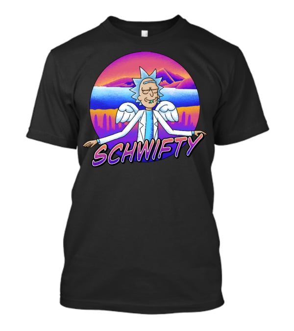Rick And Morty Schwifty Angel Wings Psychedelic Sunset T-Shirt