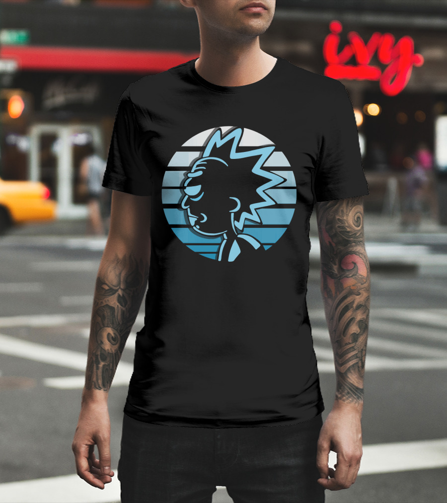 Rick Sanchez Profile Neon Stripes T-Shirt