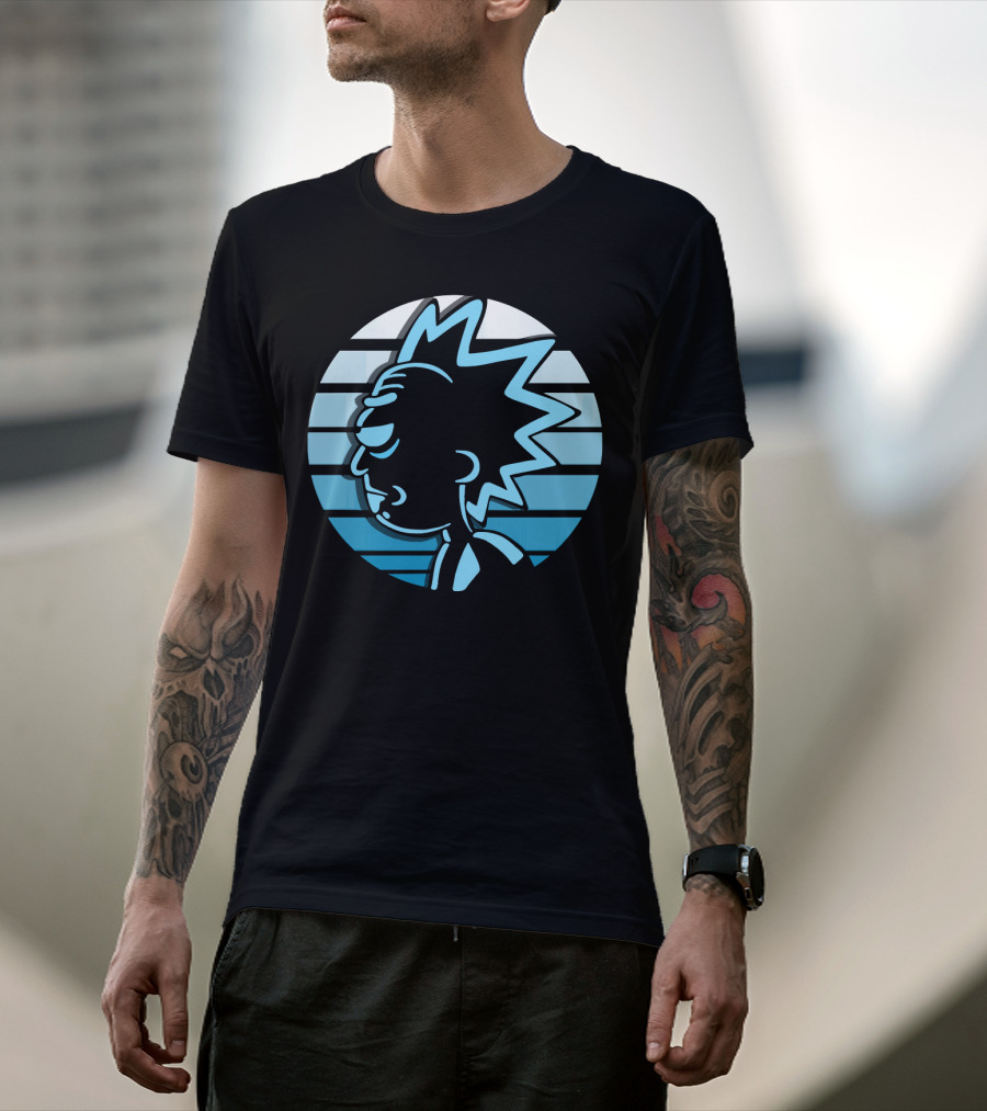 Rick Sanchez Profile Neon Stripes T-Shirt