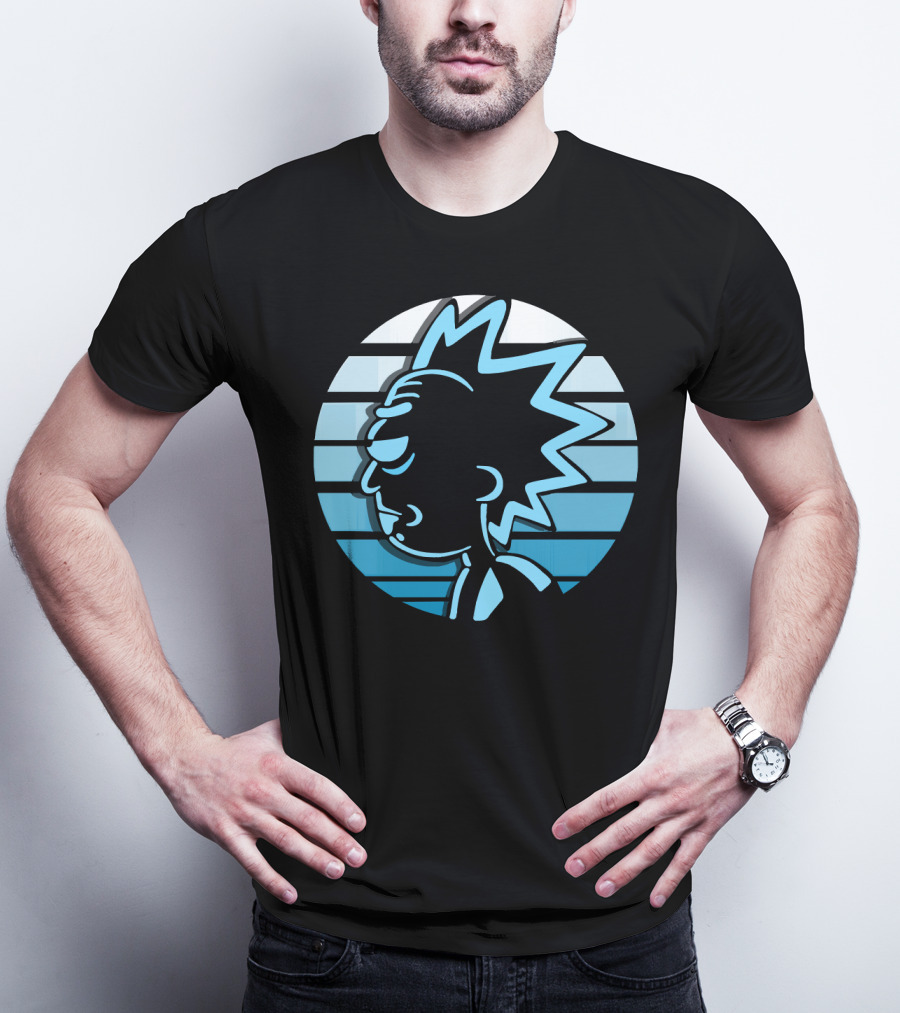 Rick Sanchez Profile Neon Stripes T-Shirt
