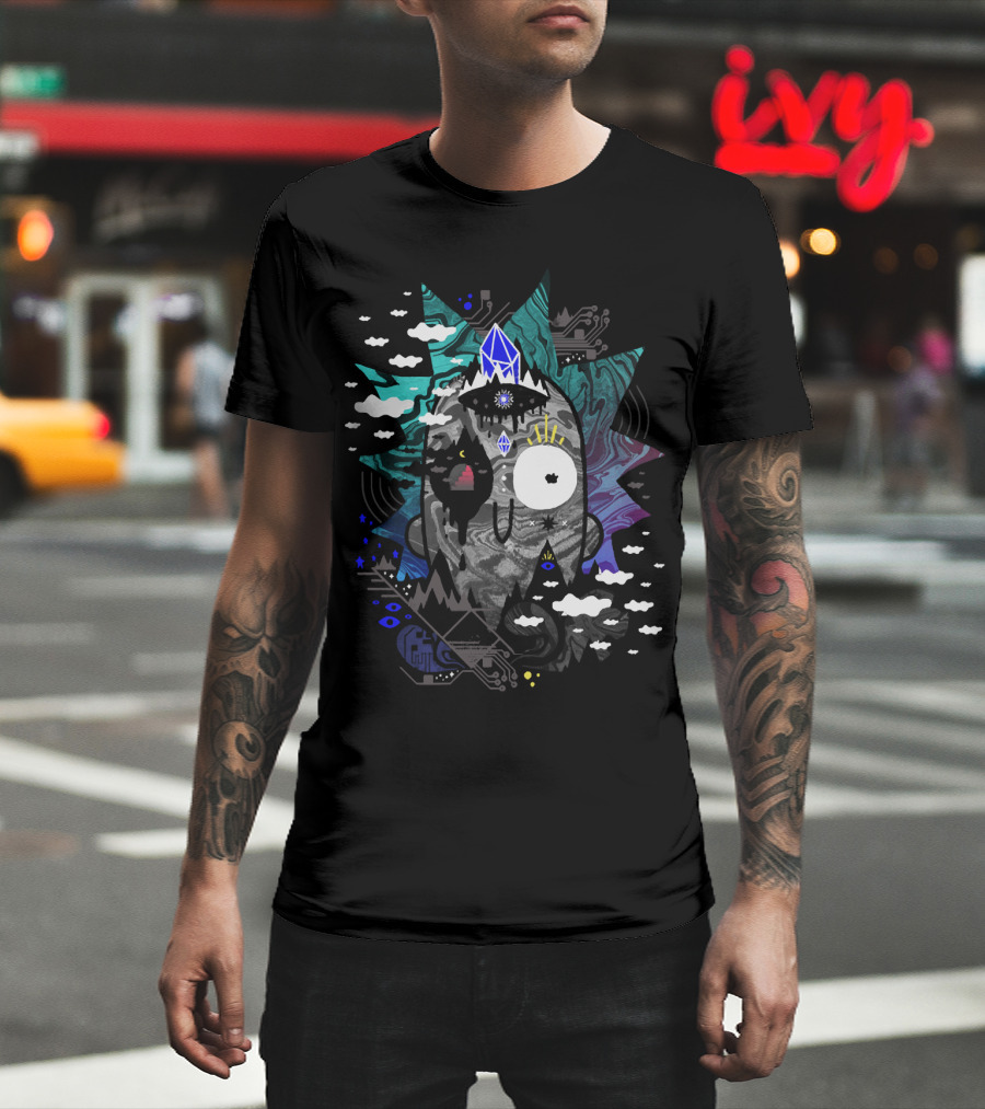 Rick Wrecked Trippy Psychedelic Crystal Vision T-Shirt