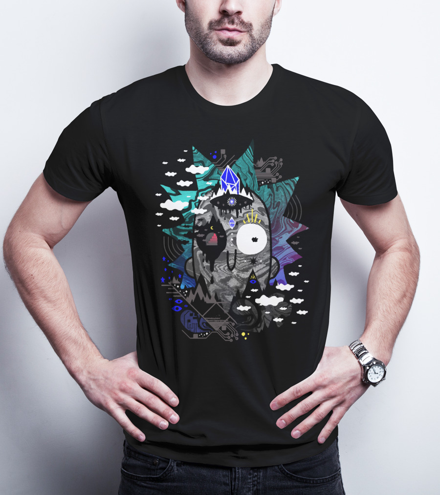Rick Wrecked Trippy Psychedelic Crystal Vision T-Shirt