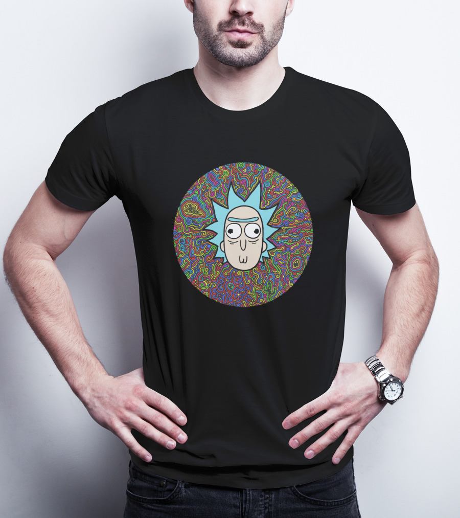 Trippy Rick Psychedelic Adventure Circle T-Shirt