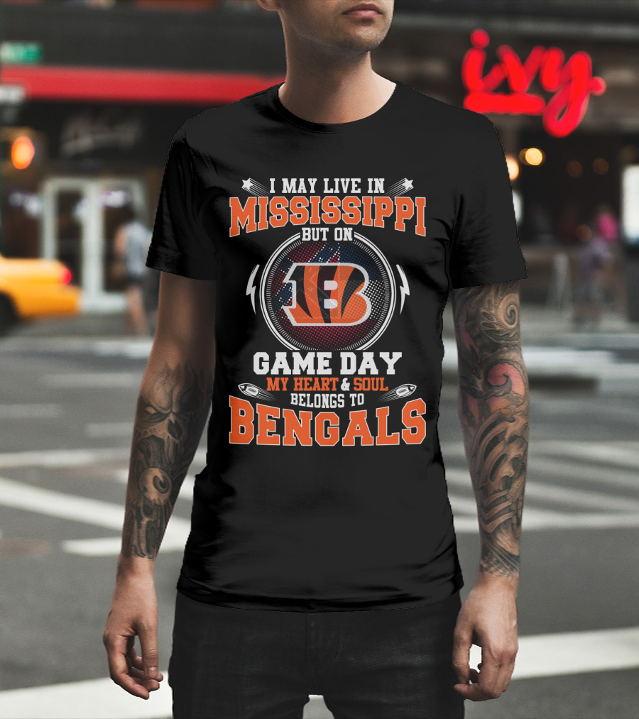 Mississippi Game Day Heart And Soul Belongs To Bengals T-Shirt