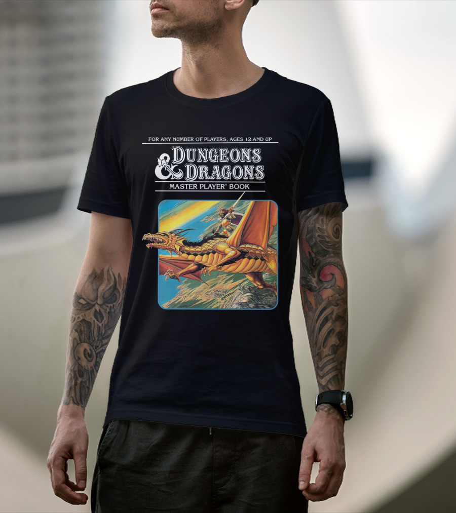 Dungeons And Dragons Master Player Book Vintage Dragon Rider Adventure T-Shirt