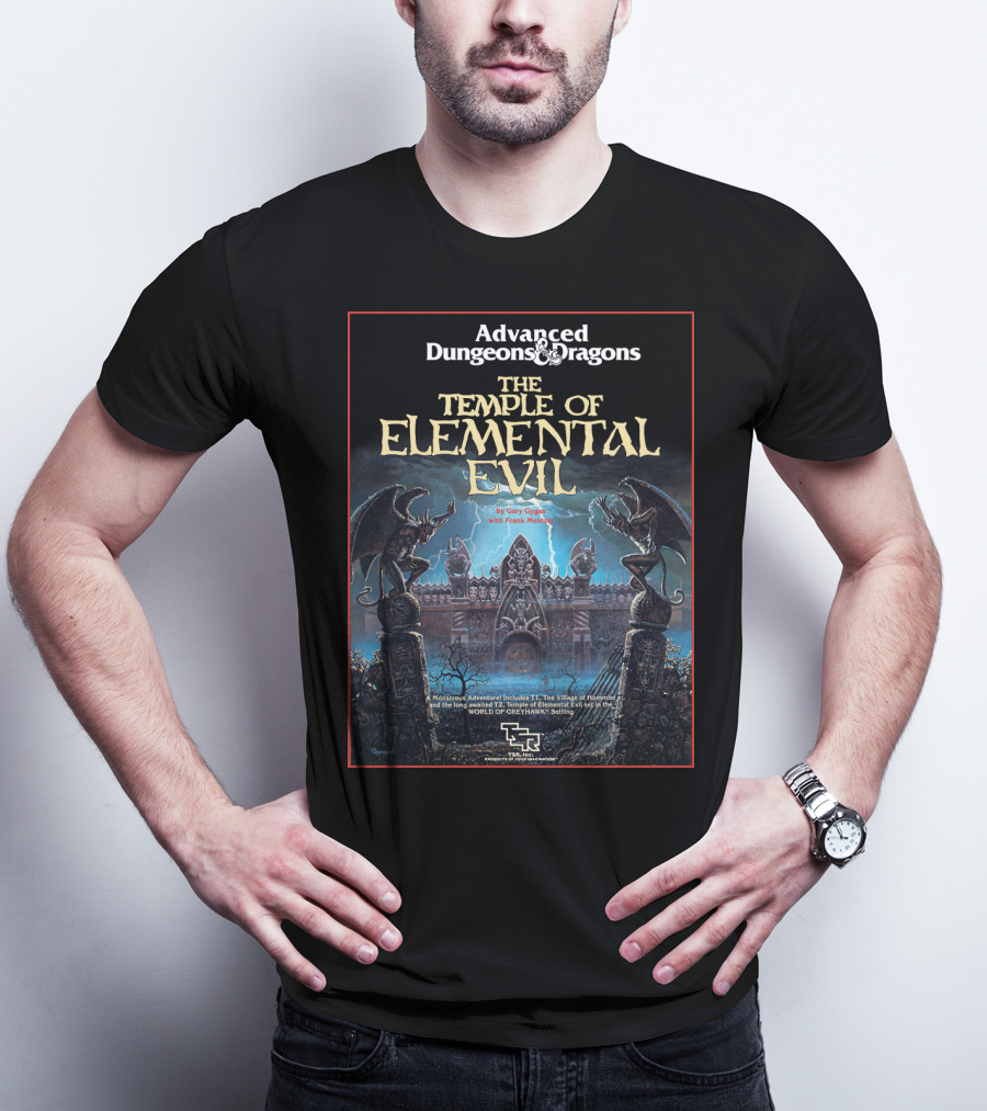 Advanced Dungeons And Dragons The Temple Of Elemental Evil By Gary Gygax With Frank Mentzer TSR World Of Greyhawk Setting T-Shirt
