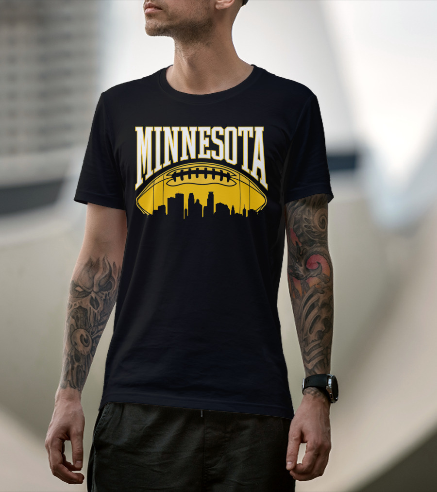 Minnesota Football Skyline Vintage Viking MN T-Shirt