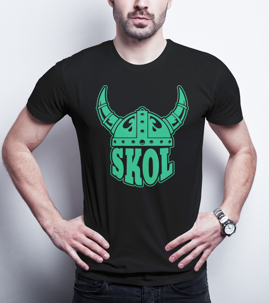 Skol Viking Helmet Nordic Symbols Vikings T-Shirt