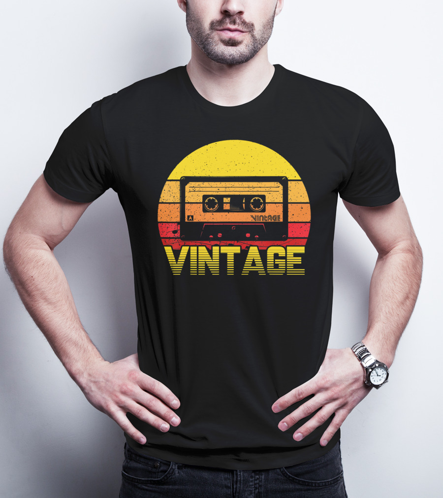Vintage Cassette Tape Sunset Retro T-Shirt