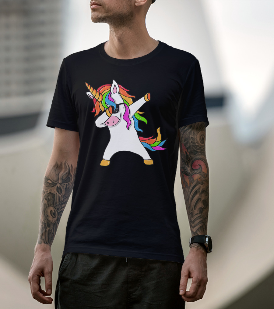 Rainbow Dabbing Unicorn Dab Unicorn T-Shirt