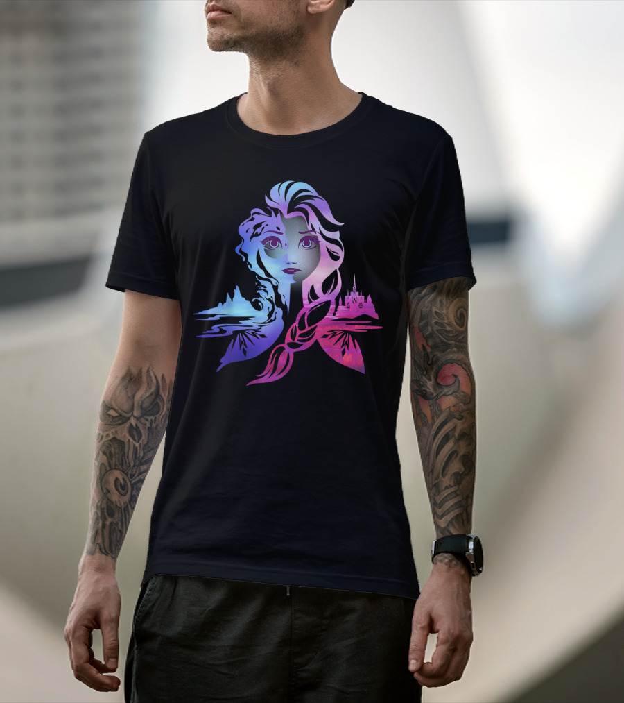Gradient Frozen Princess Castle T-Shirt