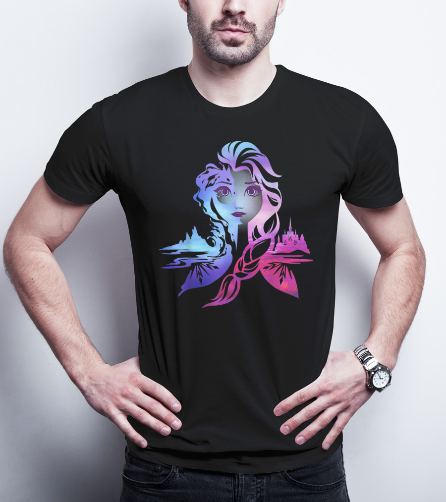 Gradient Frozen Princess Castle T-Shirt