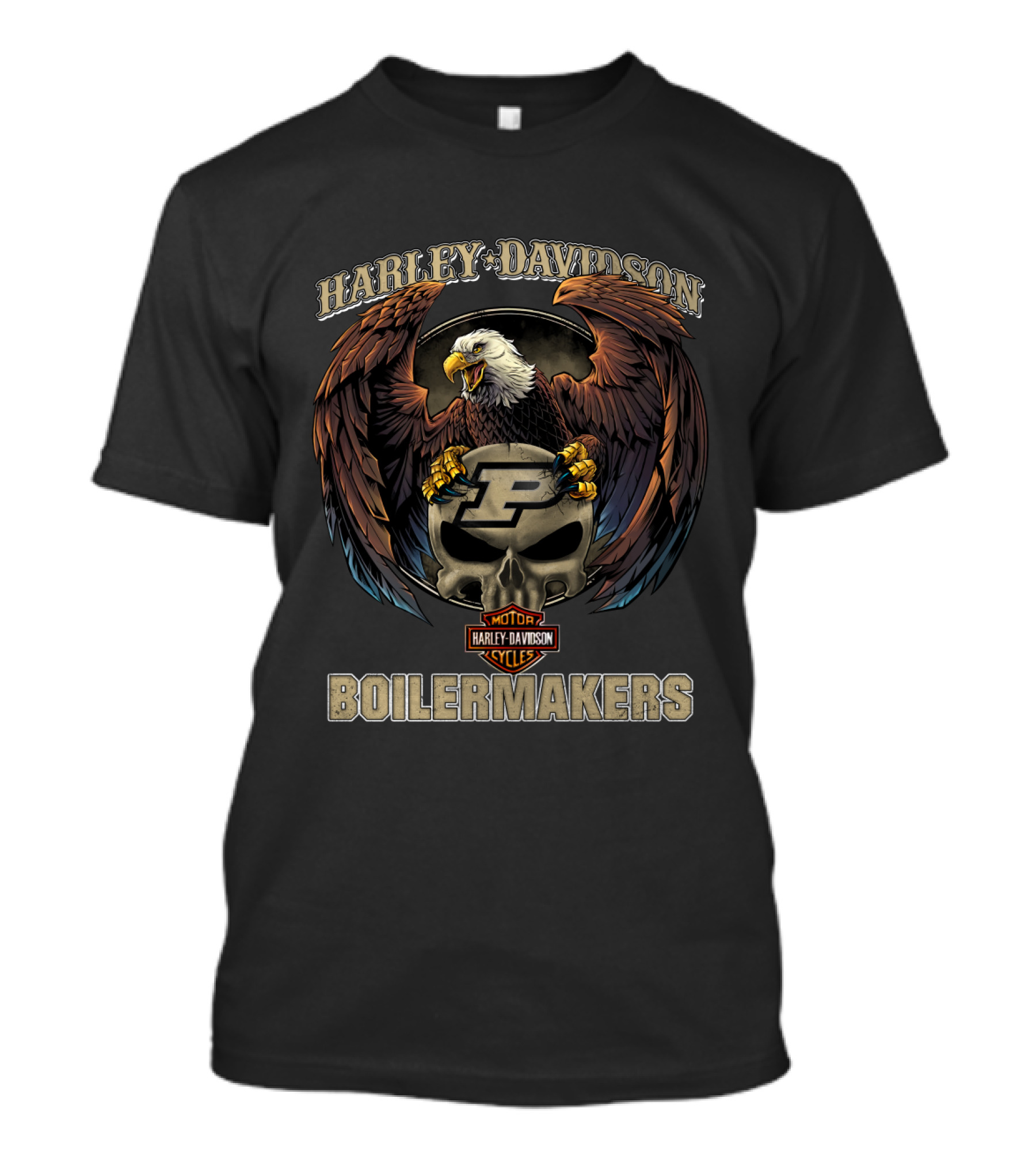 Harley Davidson Purdue Boilermakers Eagle And Skull T-Shirt