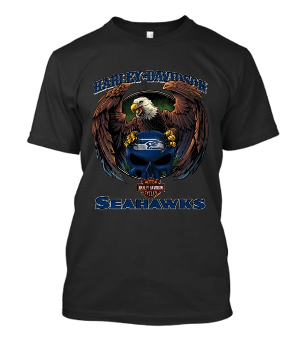 Harley Davidson Motor Cycles Seahawks T-Shirt