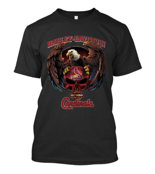 Harley Davidson St Louis Cardinals Eagle Motor Cycles T-Shirt